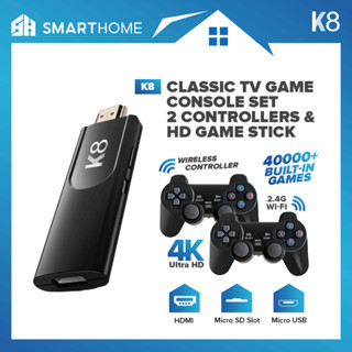 K8 4K HD Game Stick 64G 40000+ Classic 3D Games With 2 Gamepad ...
