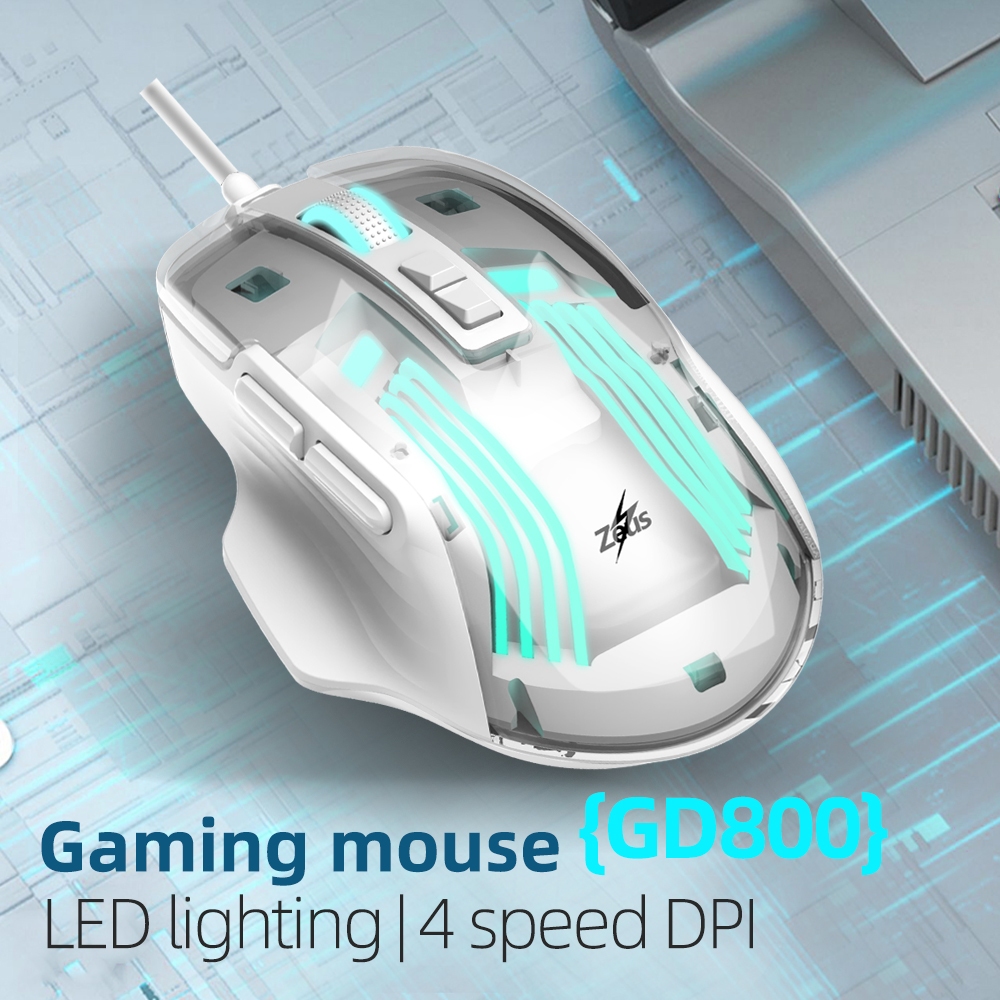 Zeus GD-800 Transparent LED Gaming Mouse Wired Mouse | Shopee Philippines