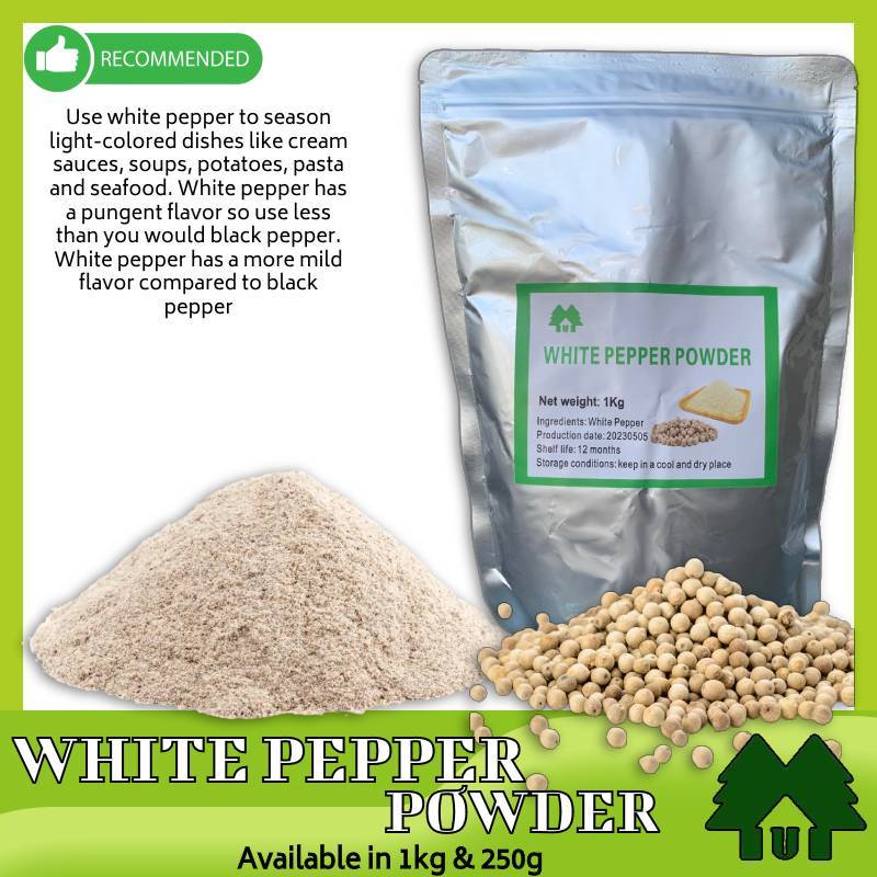 White Ground pepper Powder 1kg./250g per pack in ZIPLOCK pouch | Shopee ...
