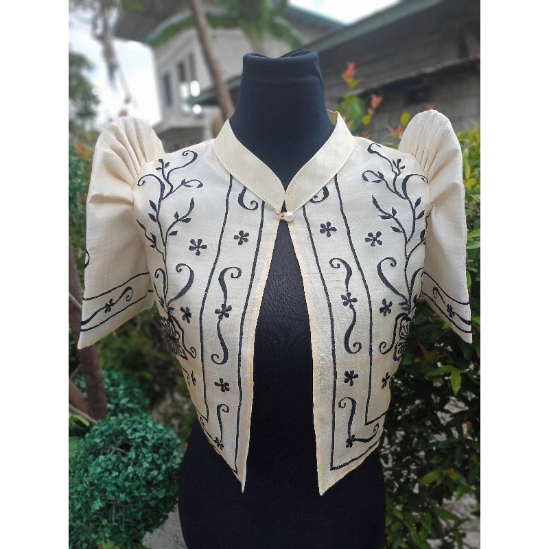 MODERN FILIPINIANA BOLERO MESTIZA(HAND MADE EMBROIDERY) | Shopee ...
