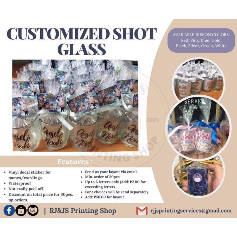 CUSTOMIZED SHOTGLASS FOR SOUVENIRS and GIVEAWAYS | Shopee Philippines