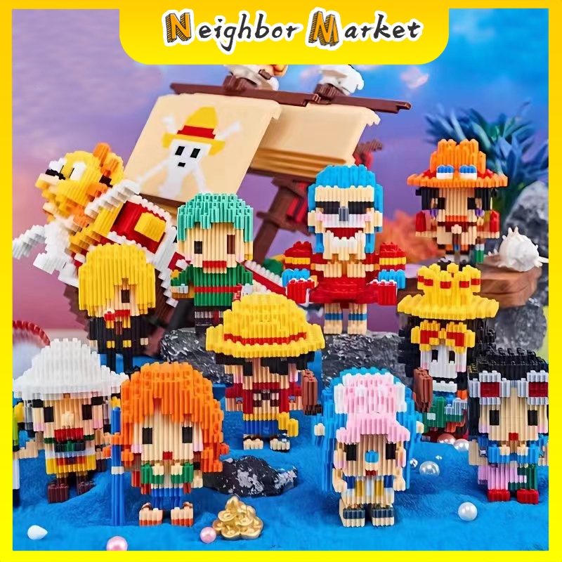One Piece Miniature Small Particle Building Blocks Toys Creative Luffy ...
