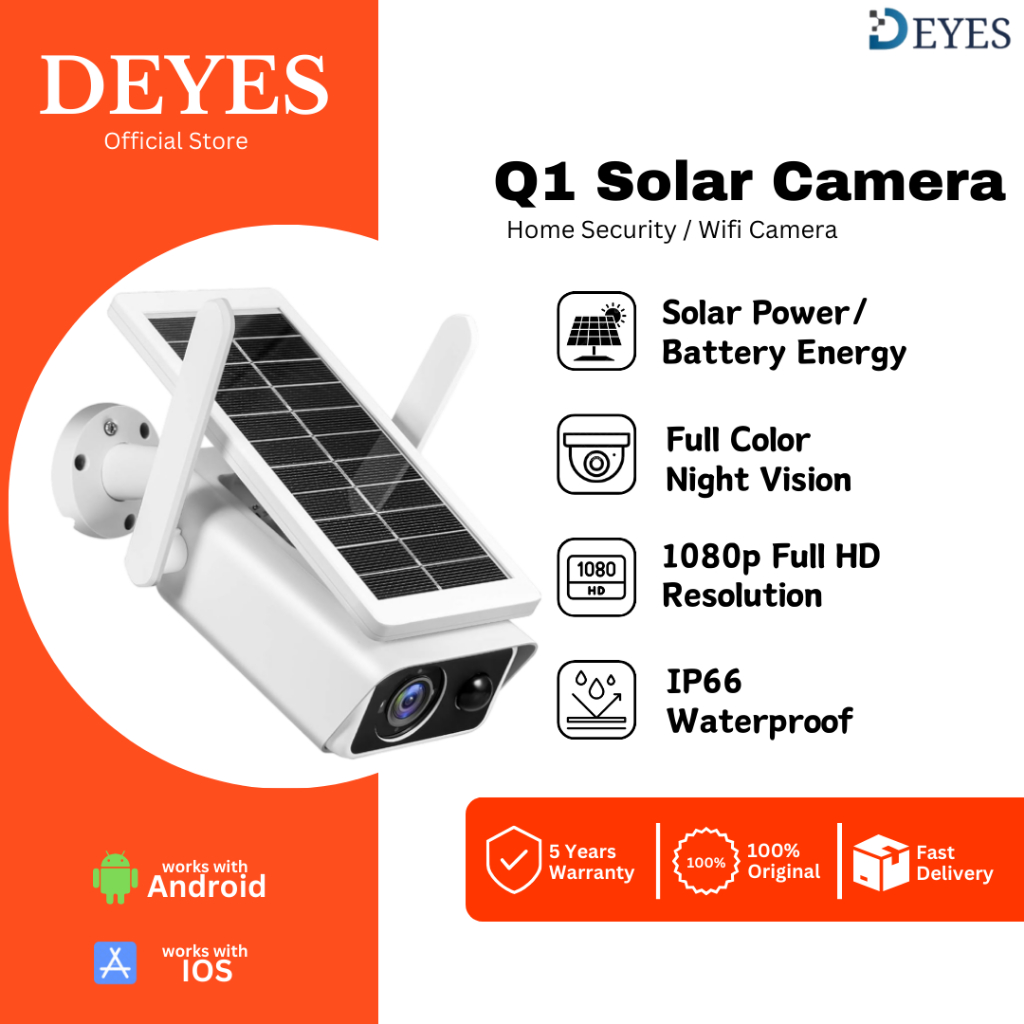 CCTV iCSee Solar/Battery Powered 3MP 1296p Outdoor Waterproof Wireless ...