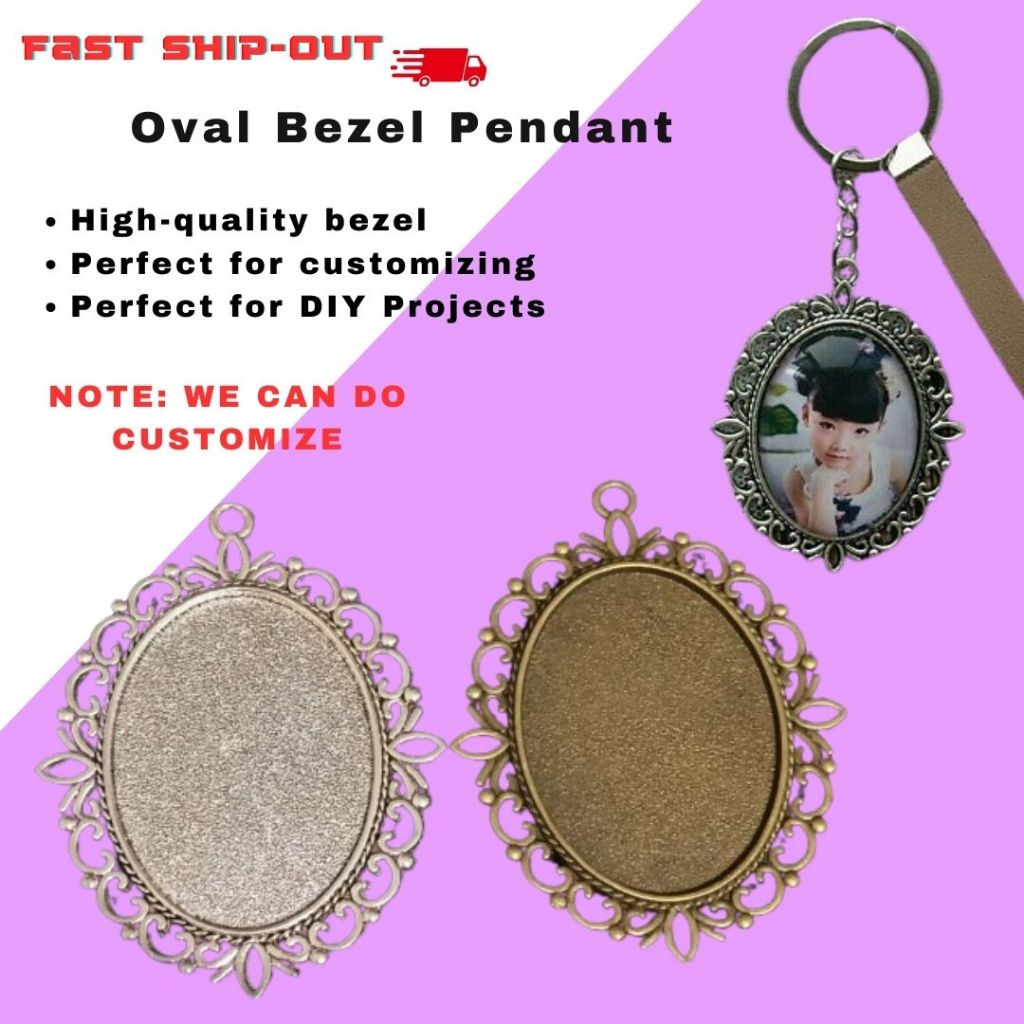 Customized Keychain set Bezel Pendant Oval Pendant Resin Epoxy DIY ...