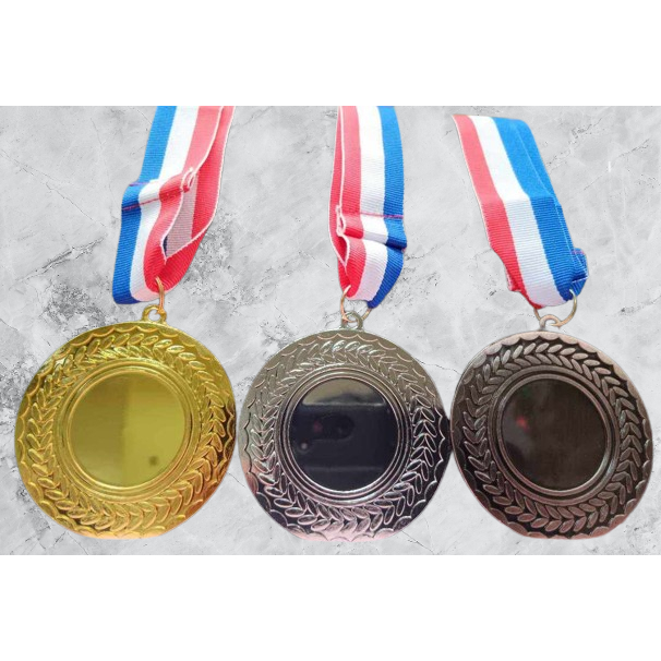 6.5CM BLANK MEDAL TRI-COLOR LACE ORDINARY (GOLD SILVER BRONZE) | Shopee ...