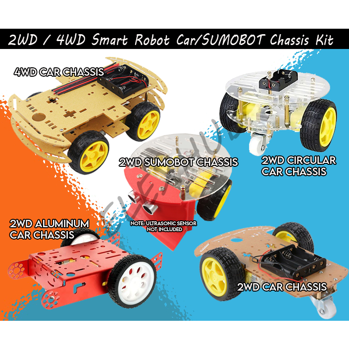 2WD / 4WD Smart Robot Car Chassis Kit/SUMOBOT Chassis Kit/ Aluminum Chassis Kit | Shopee Philippines