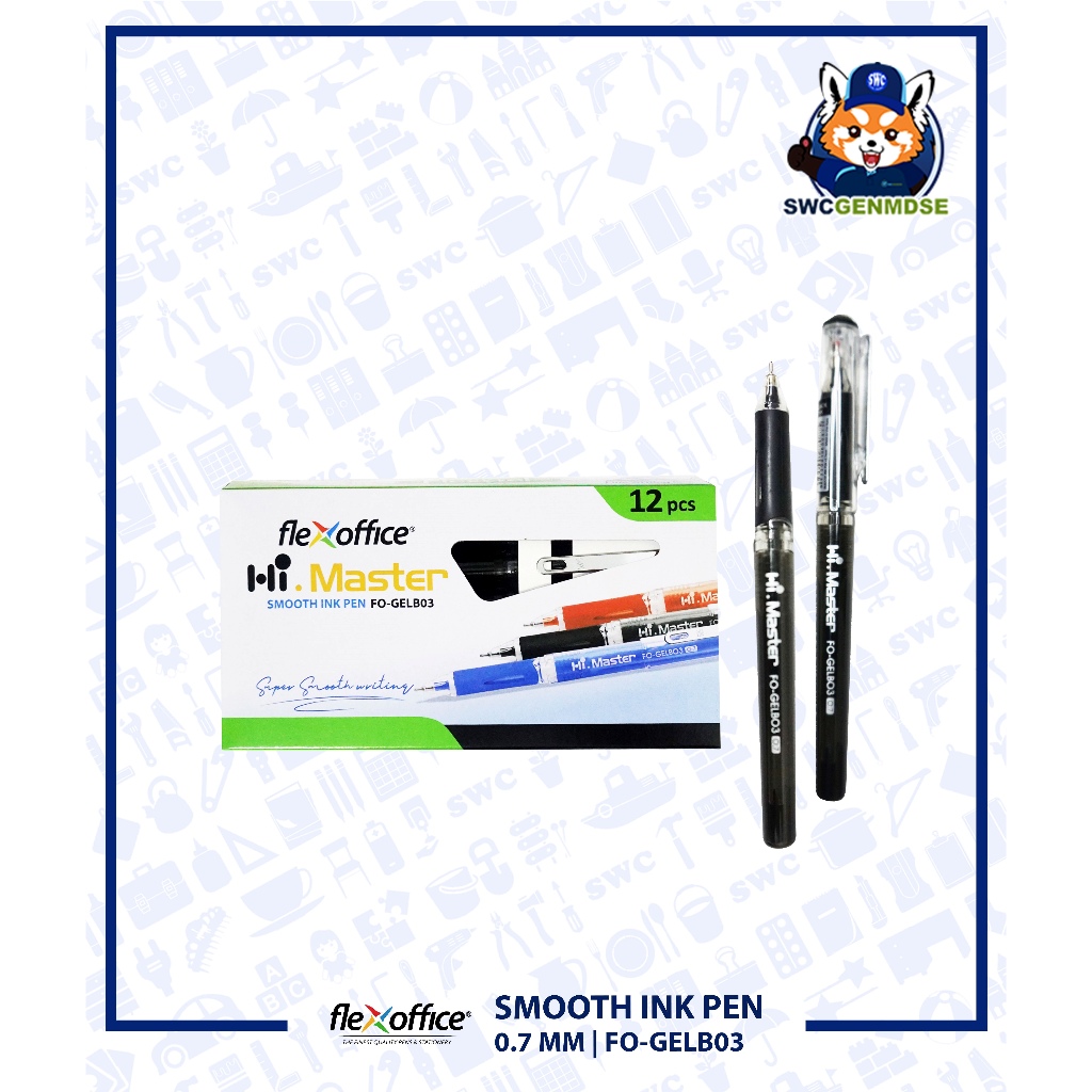 FlexOffice Smooth Ink Pen 0.7mm Tip | Hi Master | FO-GELB03 | Sold Per ...