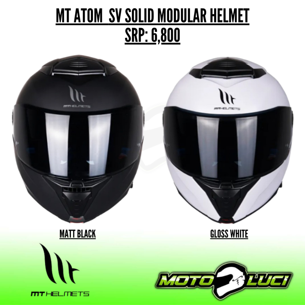 MT Atom 2 SV - SOLID Modular Dual Visor Helmet (FREE Clear Visor) | Shopee Philippines