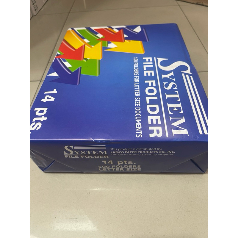 SYSTEM FILE FOLDER white available in 11Pts and 14PTs (Short/A4/Long ...