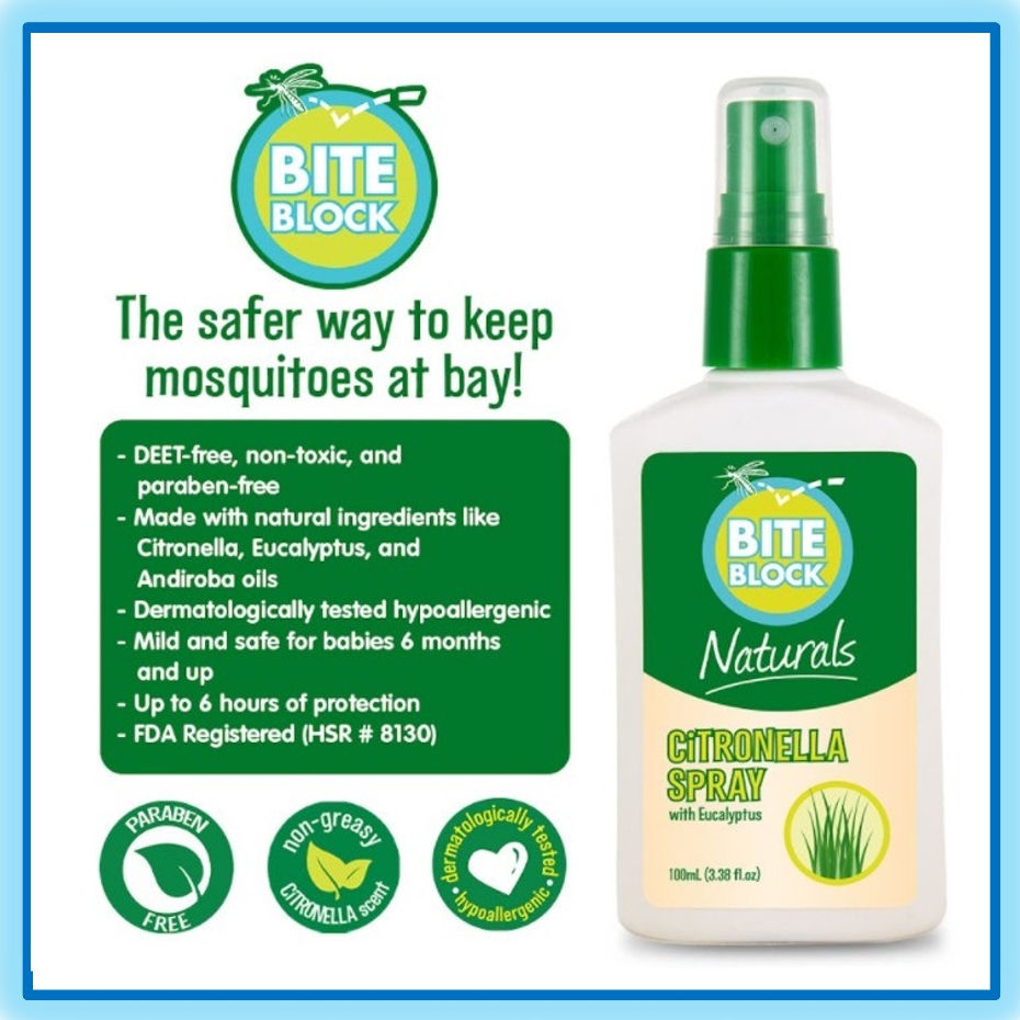 Bite Block Naturals Mosquito Insect Repellent Citronella Spray ...