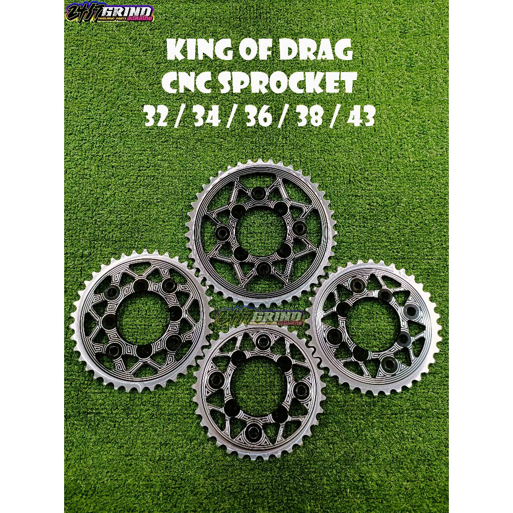KING OF DRAG CNC LIGHTEN SPROCKET RAIDER 150 / WAVE 125 / XRM 125 ...