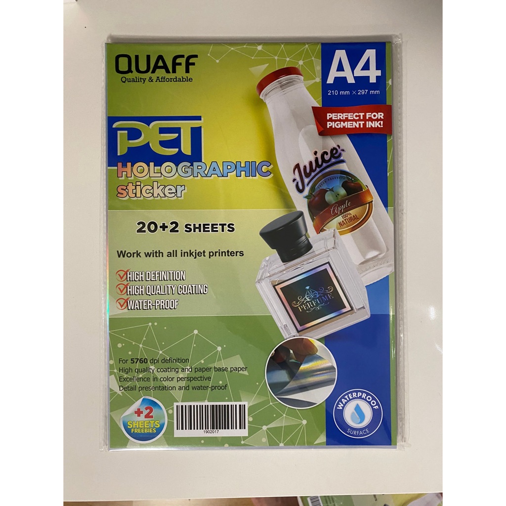 PET Holographic Sticker (QUAFF) 22 sheets A4 | Shopee Philippines