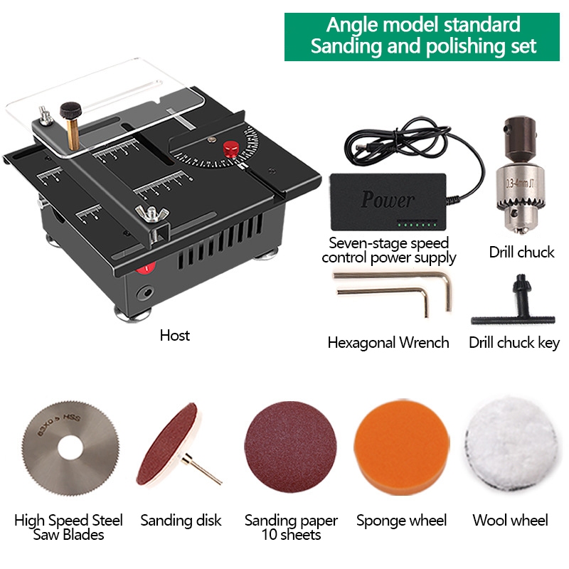Multi-Functional Table Saw Mini 100W Hobby Bench Saw for Woodworking ...