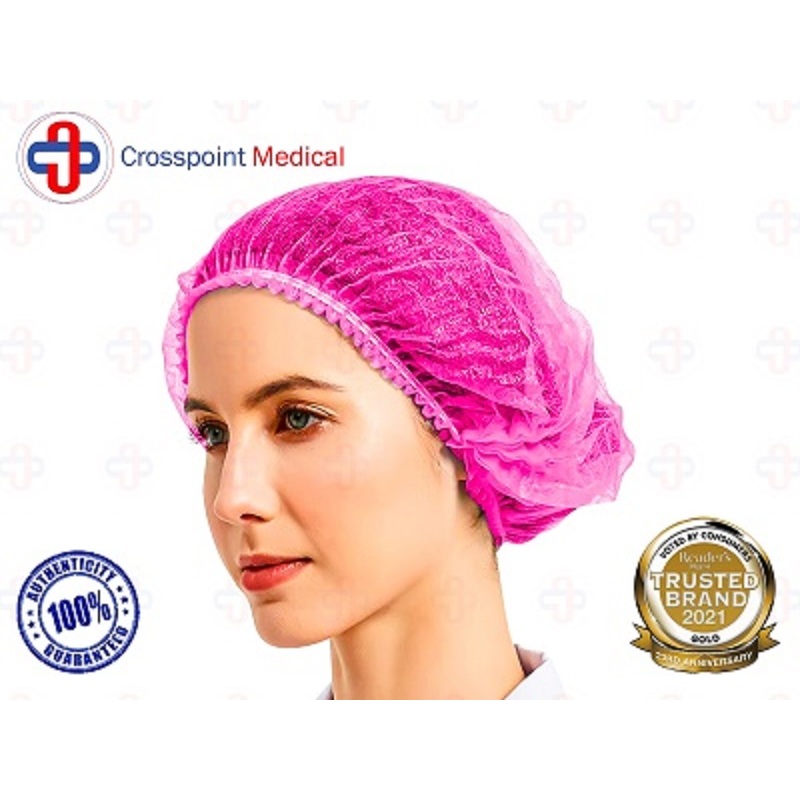 Crosspoint ( PINK ) 21 INCH Bouffant Cap Headcap 100's | Shopee Philippines