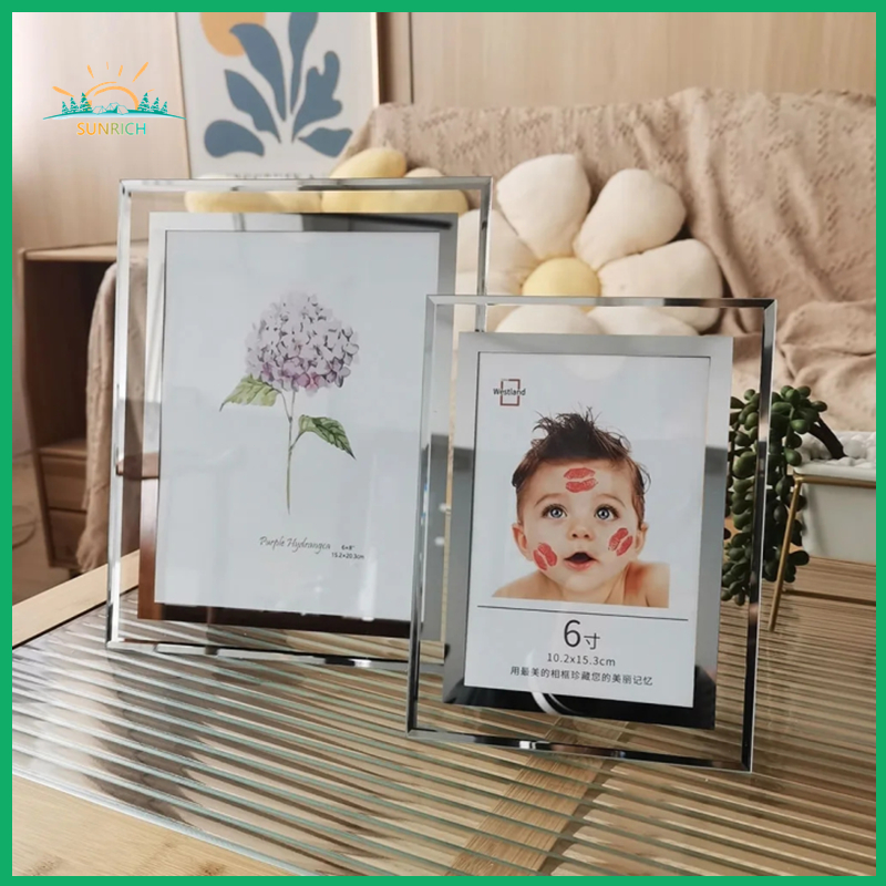Acrylic Glass Picture Frame Silver Mirrored 10X15 15X20cm Photo Frame ...