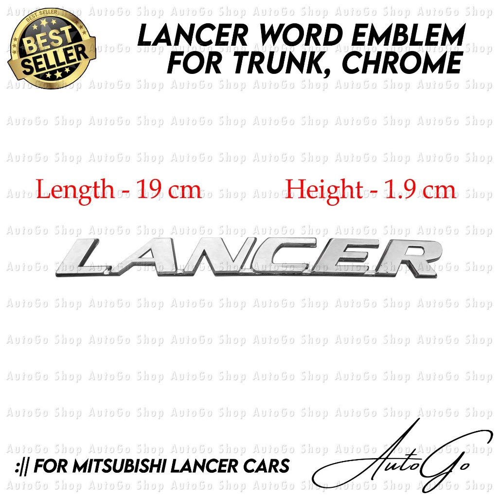 Mitsubishi Lancer Word Emblem for Rear Trunk (Chrome) | Shopee Philippines