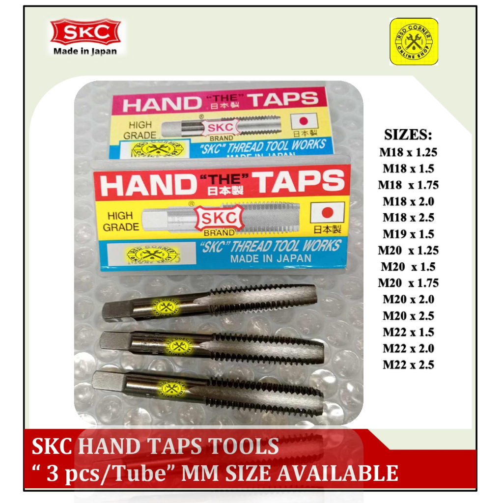 SKC Hand Taps 3pcs/Set Japan High Grade (Metric Thread) " 18mm to 22mm" | Shopee Philippines