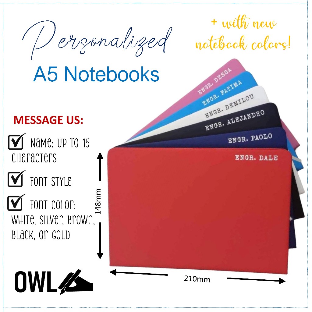 Personalized Notebook Customized Journal With Engraved Text For Paper ...