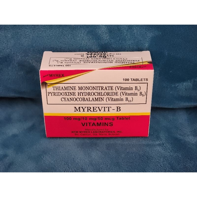 Vitamin B Myrevit B Complex B1+B6+B12. 100 tablets. Exp Dec 2025 | Shopee Philippines