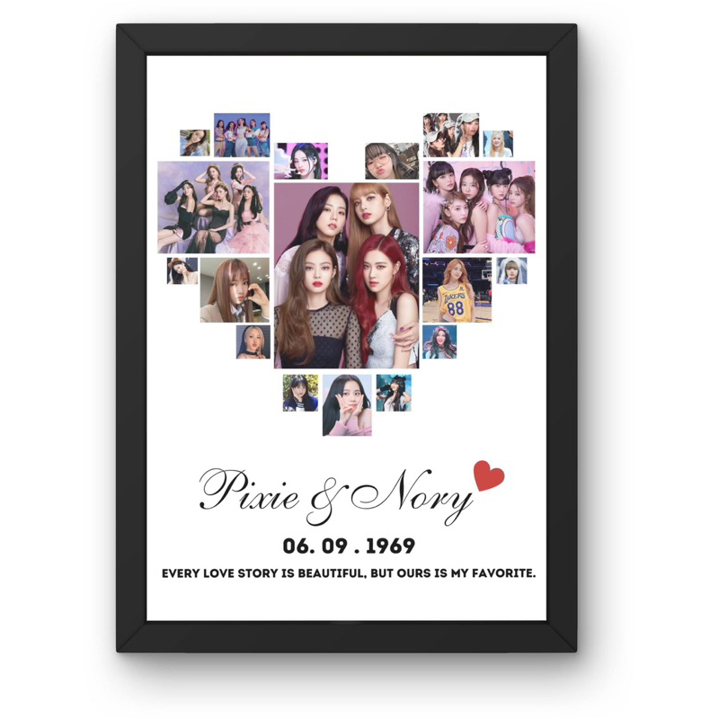 Customized Photo Collage Frame (with box, ribbon and free letter card ...
