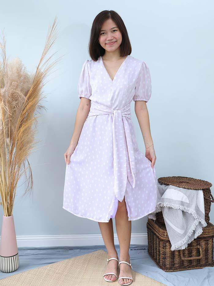 Hey Riley Cassidy Sophisticated 2-in-1 Neckline Dress for Women (Purple ...