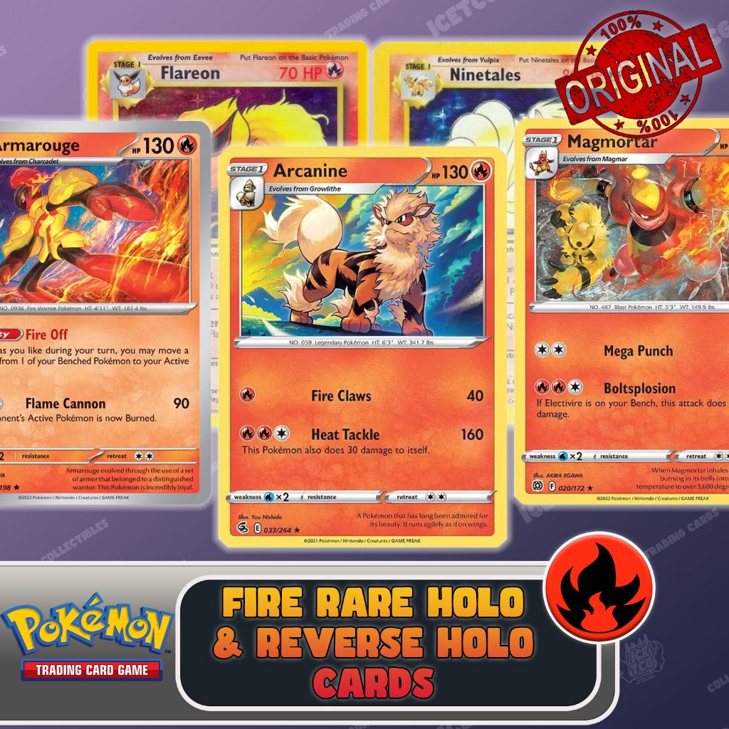 Fire Rare Holo/Reverse Holo and Promo Pokemon Cards - Pokemon TCG ...