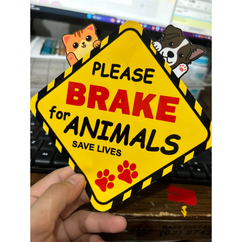 BRAKE for animals vinyl sticker | Shopee Philippines
