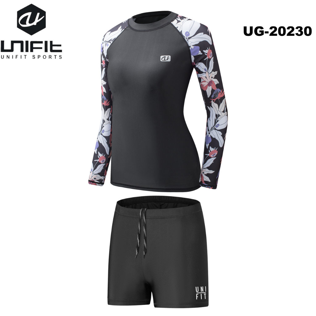 UNIFIT Women,s Rash Guard Swimsuit Swimwear Dri-Fit Rush Guard Terno UG ...