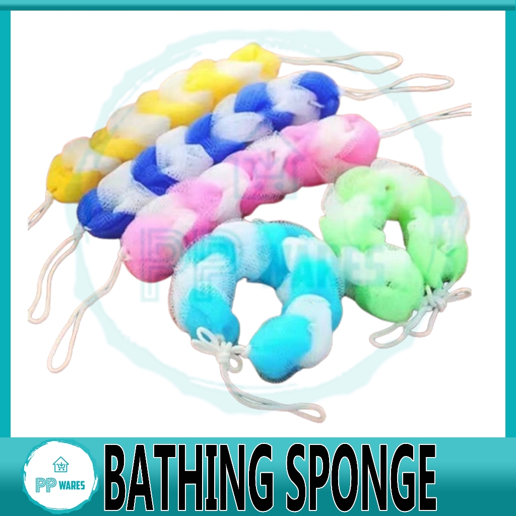 Soft Shower Mesh Foaming Sponge Body Scrub Exfoliating Back Brush Skin