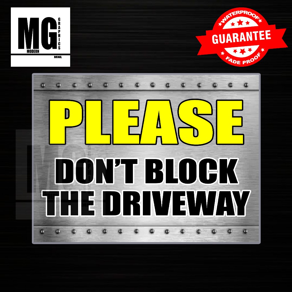 Modern Graphics No Parking Sign Bawal Pumarada Metallic Desig Non-Fade ...