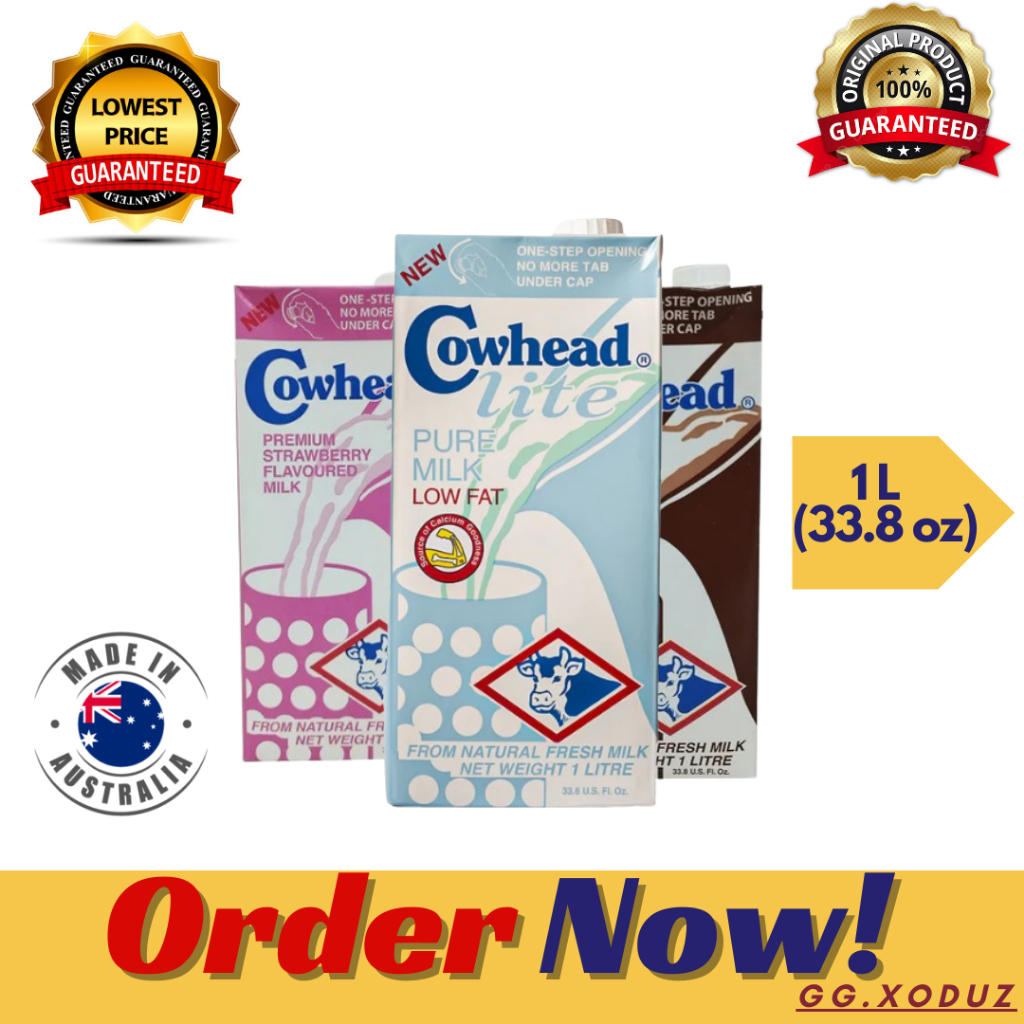 Cowhead Lite Low Fat Milk 1 Liter Chocolate Strawberry | Shopee Philippines