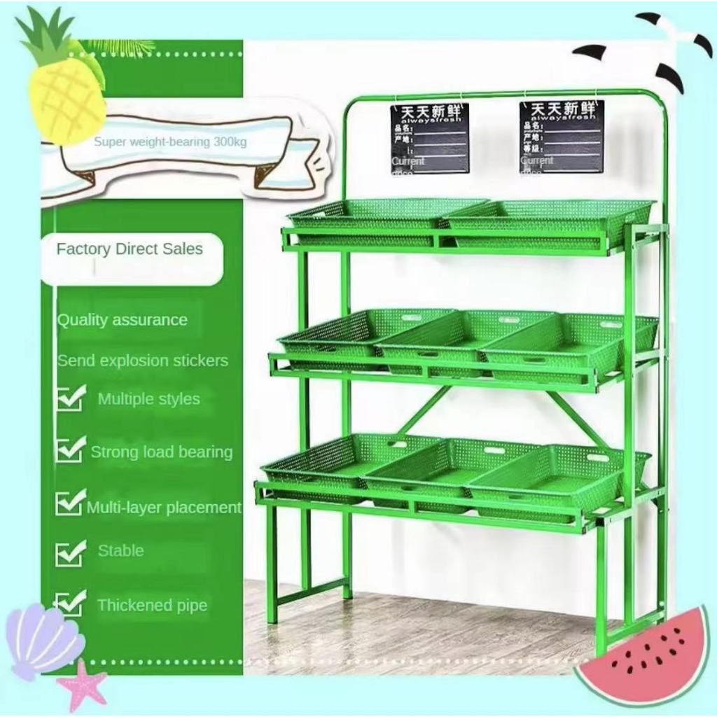 Supermarket shelves vegetable and fruit display shelves folding storage ...