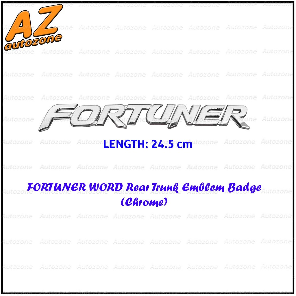 FORTUNER WORD Emblem Badge for Toyota Fortuner Rear Trunk ABS Plastic ...