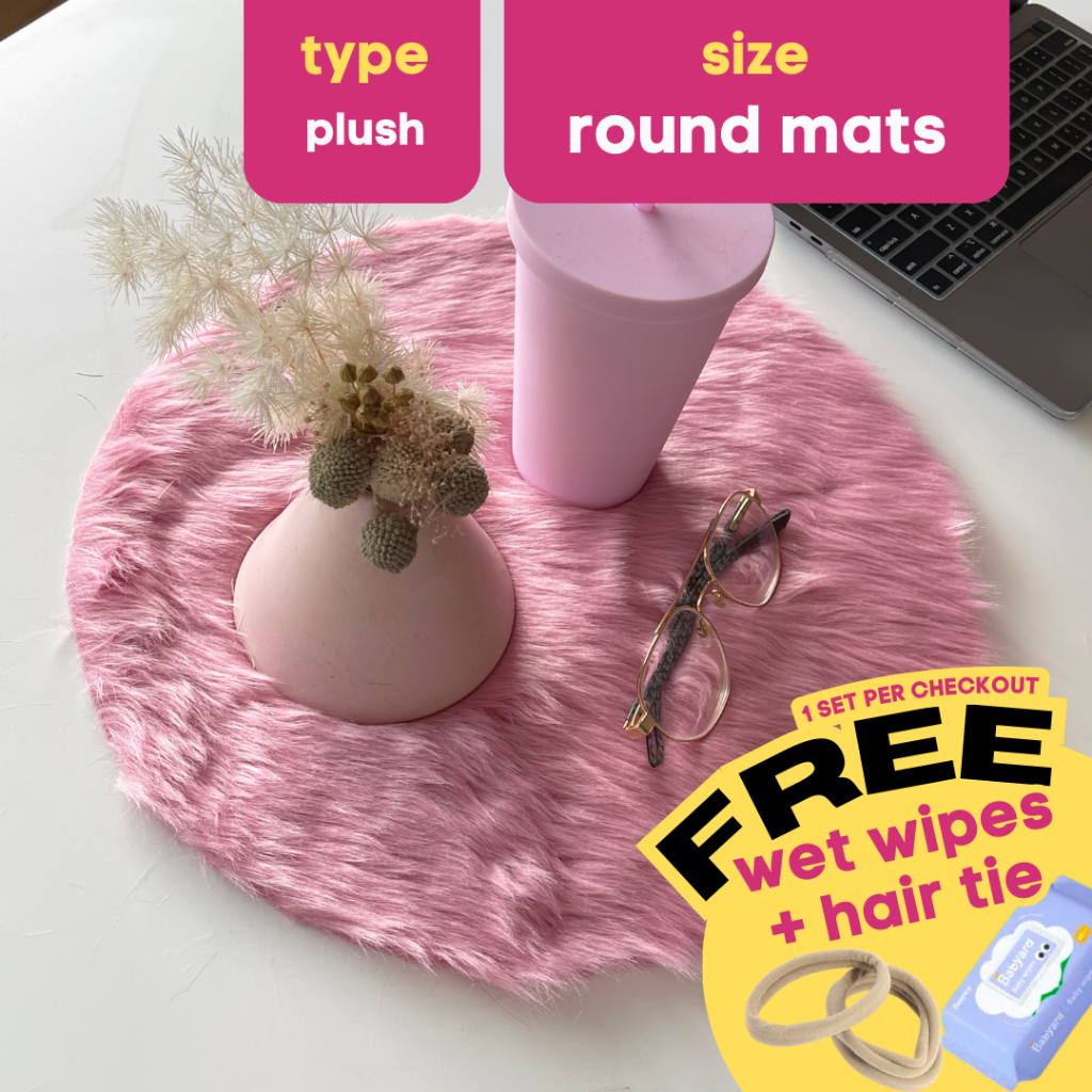 Round Fur Mat PLUSH Flatlay Decorative | It's Faux PH | Shopee Philippines