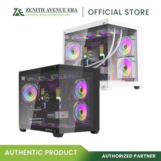 DarkFlash C285MP Exquisite M-ATX Tempered Glass Panoramic Transparent ...