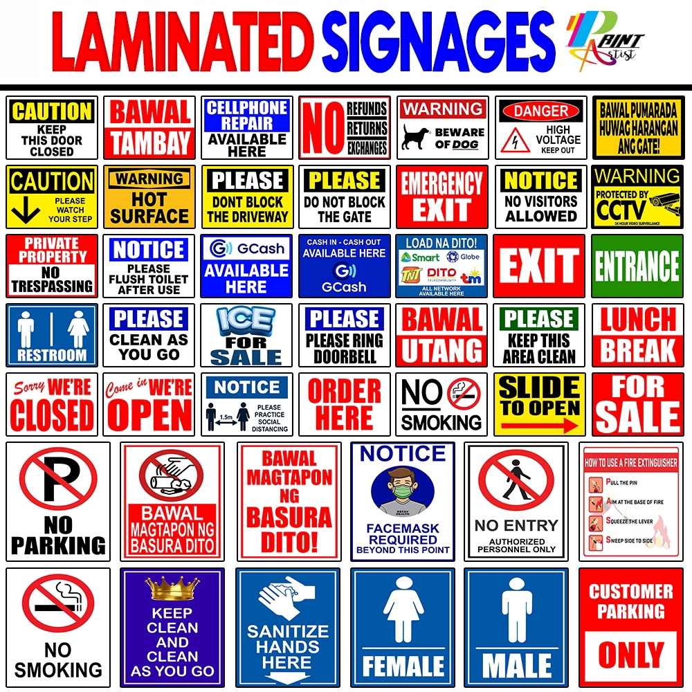 Laminated Signages Photo Quality Print A4 Size | Shopee Philippines