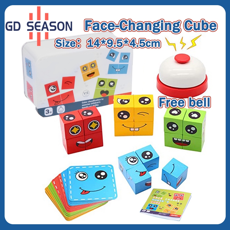 NEW 72pc Cards Wooden Face-Changing educational Magic Cube Building ...