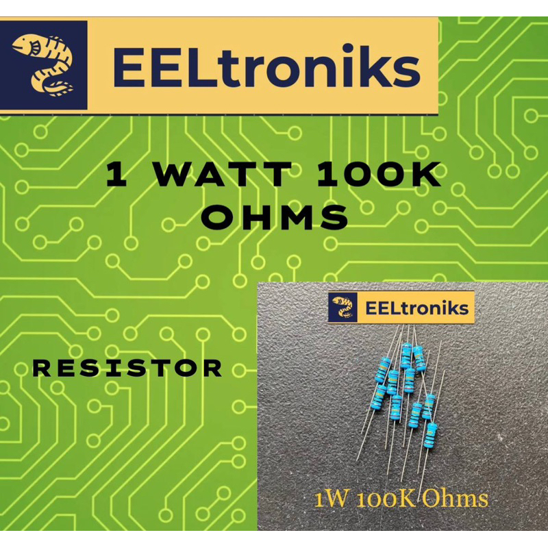 1W 100K Ohms Resistor 1% 1 Watt 100K Ohms 10 Pcs per Set | Shopee ...