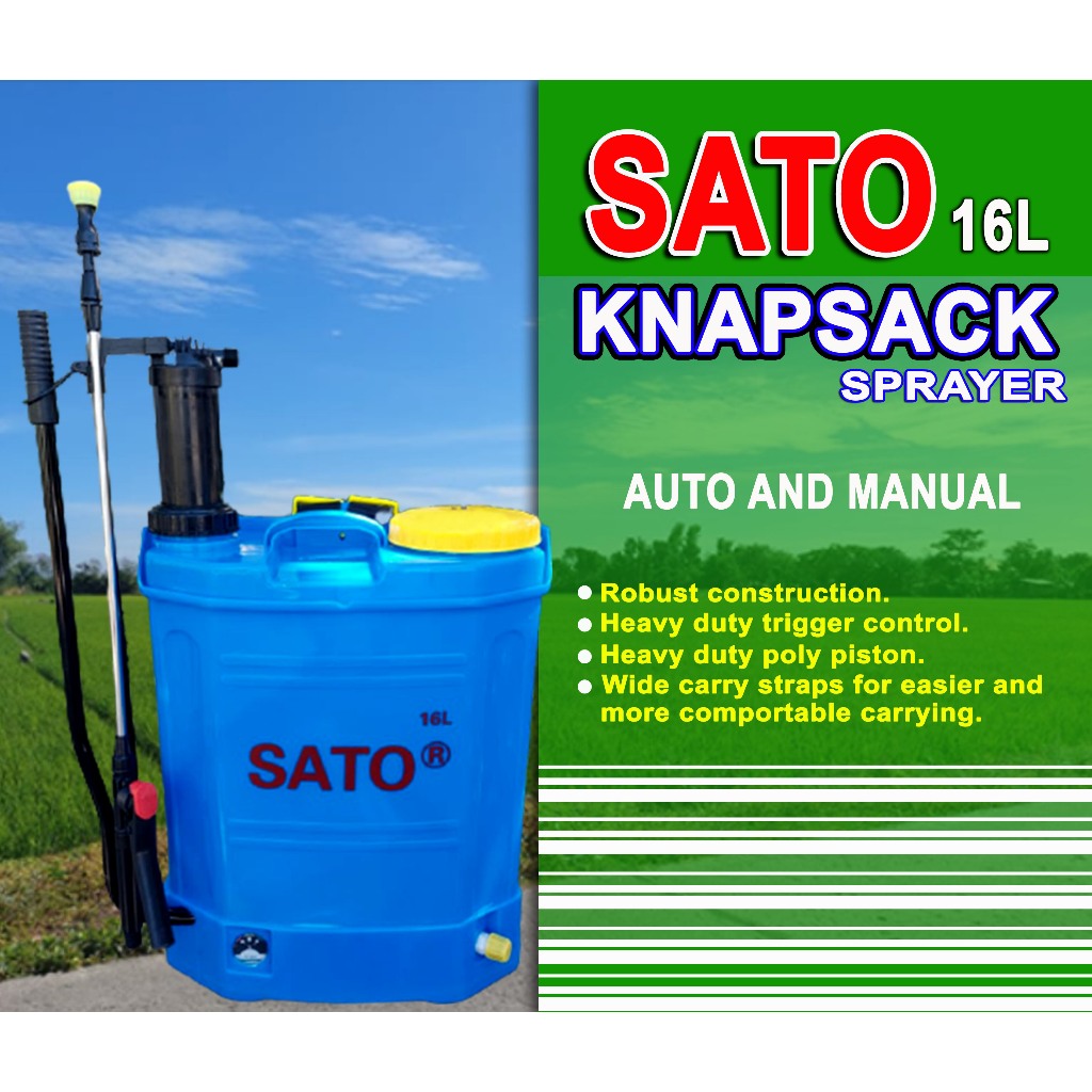 Knapsack Sprayer 16L 2 IN 1 Manual And Battery Operated Sato | Shopee ...