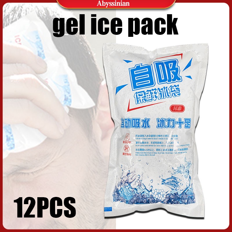 12 pcs Reusable Dry Cold Ice Pack For Food Fresh Cooler Therapy Pain ...