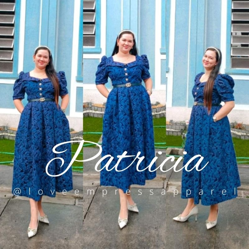 PATRICIA DRESS(PLUS SIZE)Smocking Premium Plus Size Embossed Fabric | Love Empress | Shopee ...