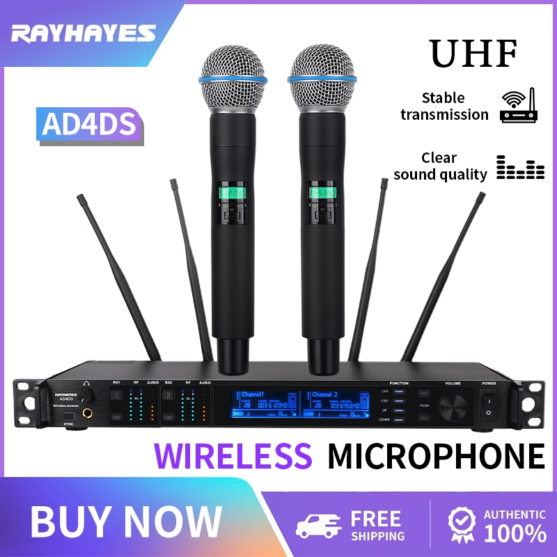 RAYHAYES Wireless microphon Professional one-to-two wireless ...