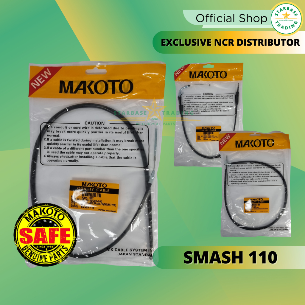 Makoto | Cable Assy | SMASH 110 | Front Brake (Drum Type) | Speedometer ...