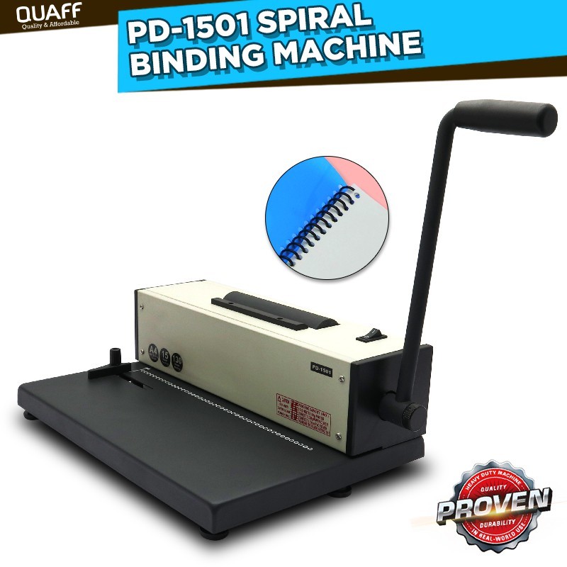 Quaff Binding Machine A4 Ring Sd-1201 | Sd-1501A21 | Wire Td-1500B10 | Spiral Pd-1501 (unit only ...