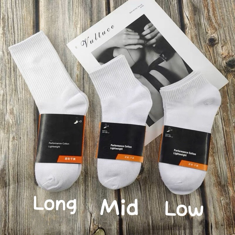 3 Size socks pure cotton deodorant men's and women's socks sports mid ...