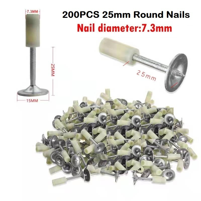 Steel Nails 100Pcs Round Nails Fastener Nails for Gun Rivets Clamp ...