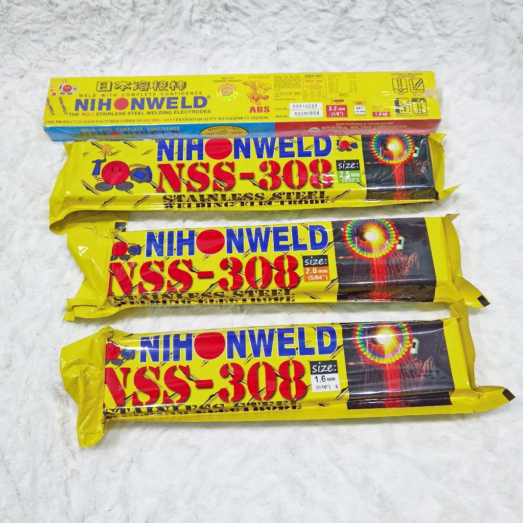 NIHONWELD Stainless Steel Welding Electrodes Rod NSS-308 Weld 3/32" 2.5 2.5mm 1/8" 3.2mm 3.2 mm ...