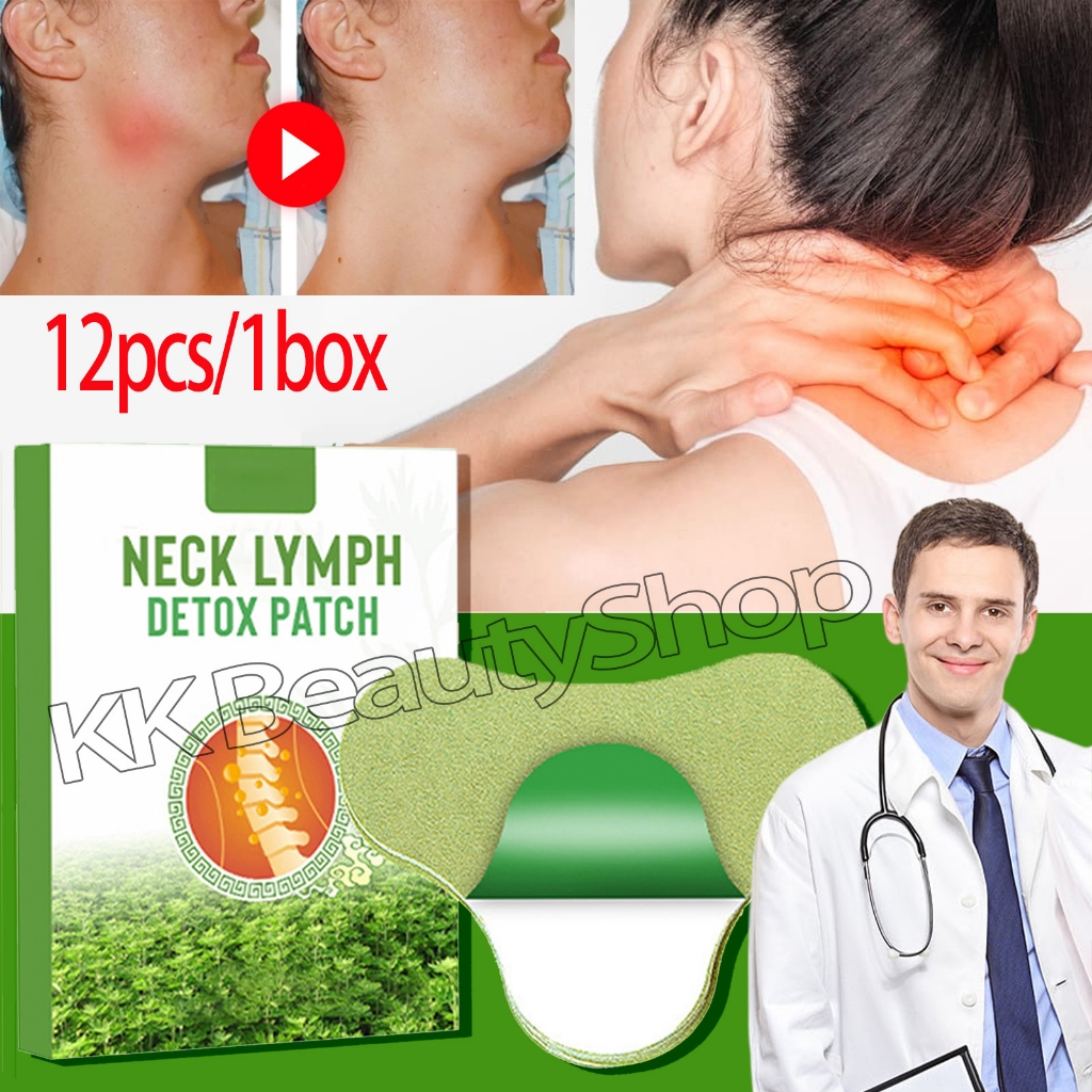 Neck Lymph Detox Patch Pain Reliever Anti-Swelling Hot Compress Plaster ...