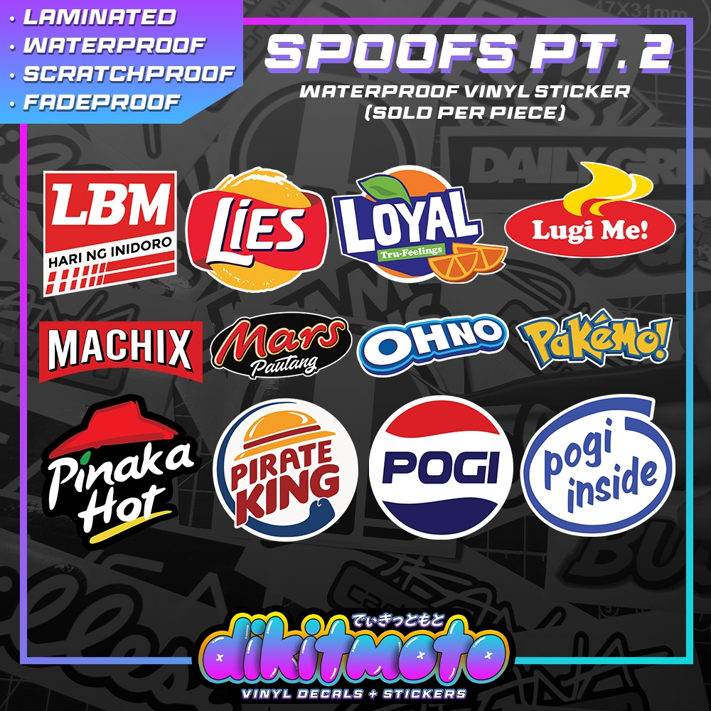 [dikitmoto] PT. 2 PINOY SPOOFS Waterproof Vinyl Sticker Phone Helmet ...