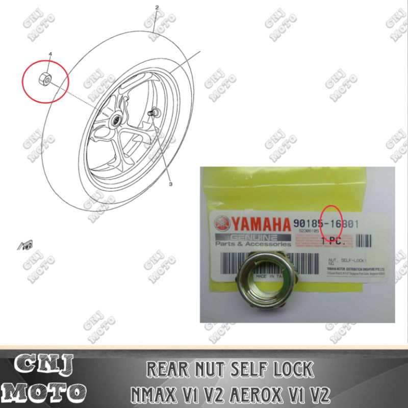 SELF LOCK NUT REAR WHEEL NMAX V1 V2 / AEROX V1 V2 | Shopee Philippines